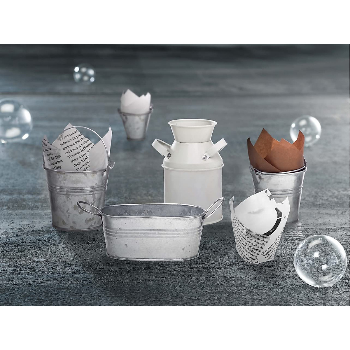 PacknWood -209CPSL2B Lotus Liners,Lotus White Silicone Baking Cup Liner, Paper Baking Cupcake Lotus,(4 oz, 2.75" x 1.9") - Case of 100