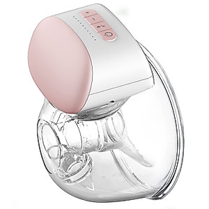 IKARE Wearable Breast Pump Hands Free, Pain Free Portable Electric Breastfeeding Pump with 3 Mode & 10 Levels, Rechargeable Milk Pump for Travel & Home, 24mm/28mm Flange, Super Quiet (Pink)