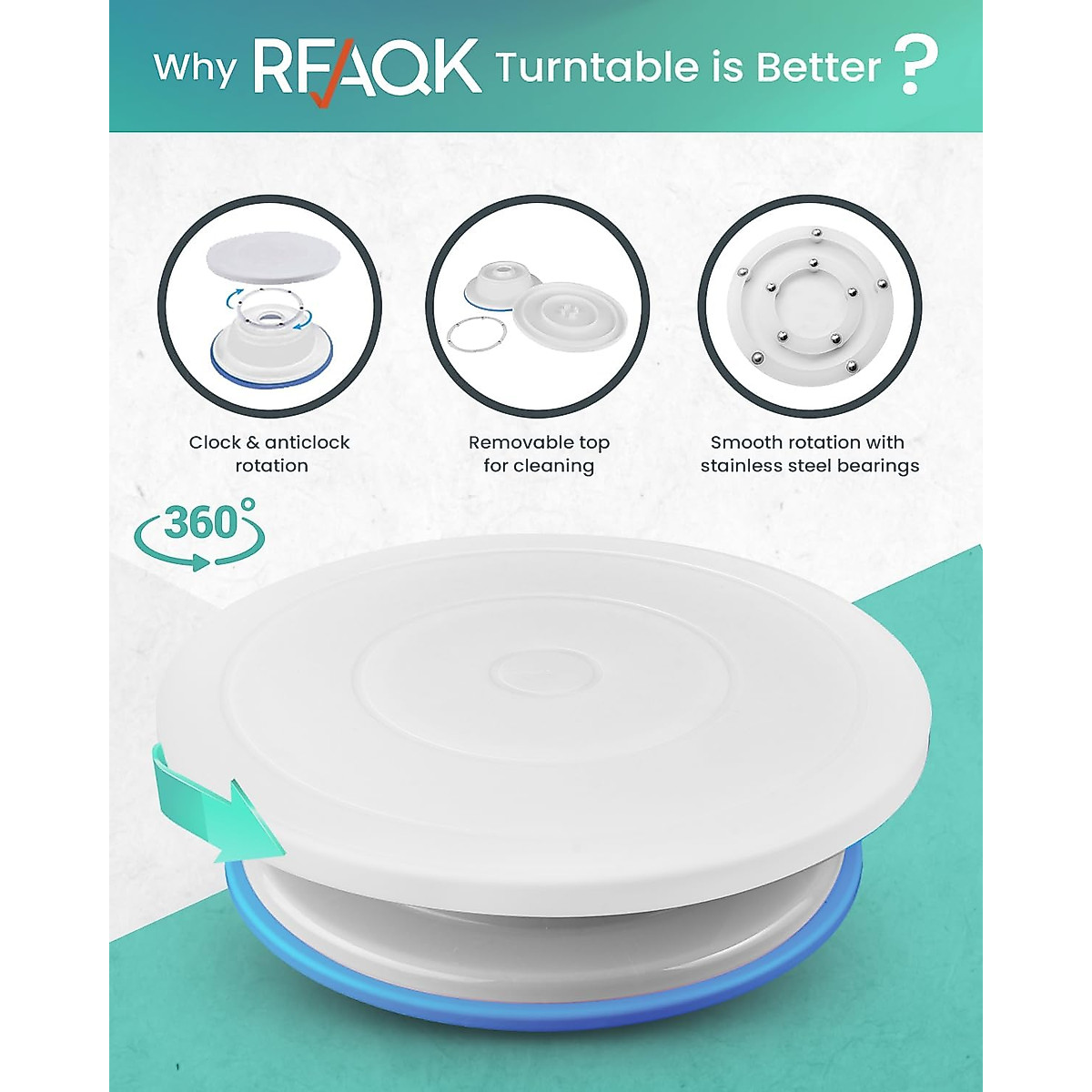 65PCs Cake Decorating Kit Baking Supplies Tools with Non-Slip Cake Turntable-Cake leveler- 24 Numbered Icing Piping Tips, Pattern Chart & EBook- Straight & Angled Spatula-30 Piping Bags- 3 Scraper Set