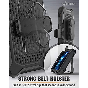 Vena vArmor Rugged Case Compatible with Apple iPhone XR (6.1"-inch), (Military Grade Drop Protection) Heavy Duty Holster Belt Clip Cover with Kickstand - Space Gray