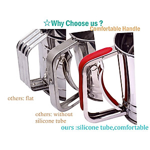 3-Cup Stainless Steel Flour Sifter,Squeeze Sifter for Baking with Compatable Silicone Handle (Green)