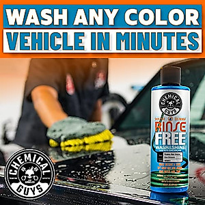 Chemical Guys CWS88816 Rinse-Free Car Wash & Shine Rinseless Soap (Use with Bucket), Safe for Cars, Trucks, SUVs, Motorcycles, RVs & More, 16 fl oz