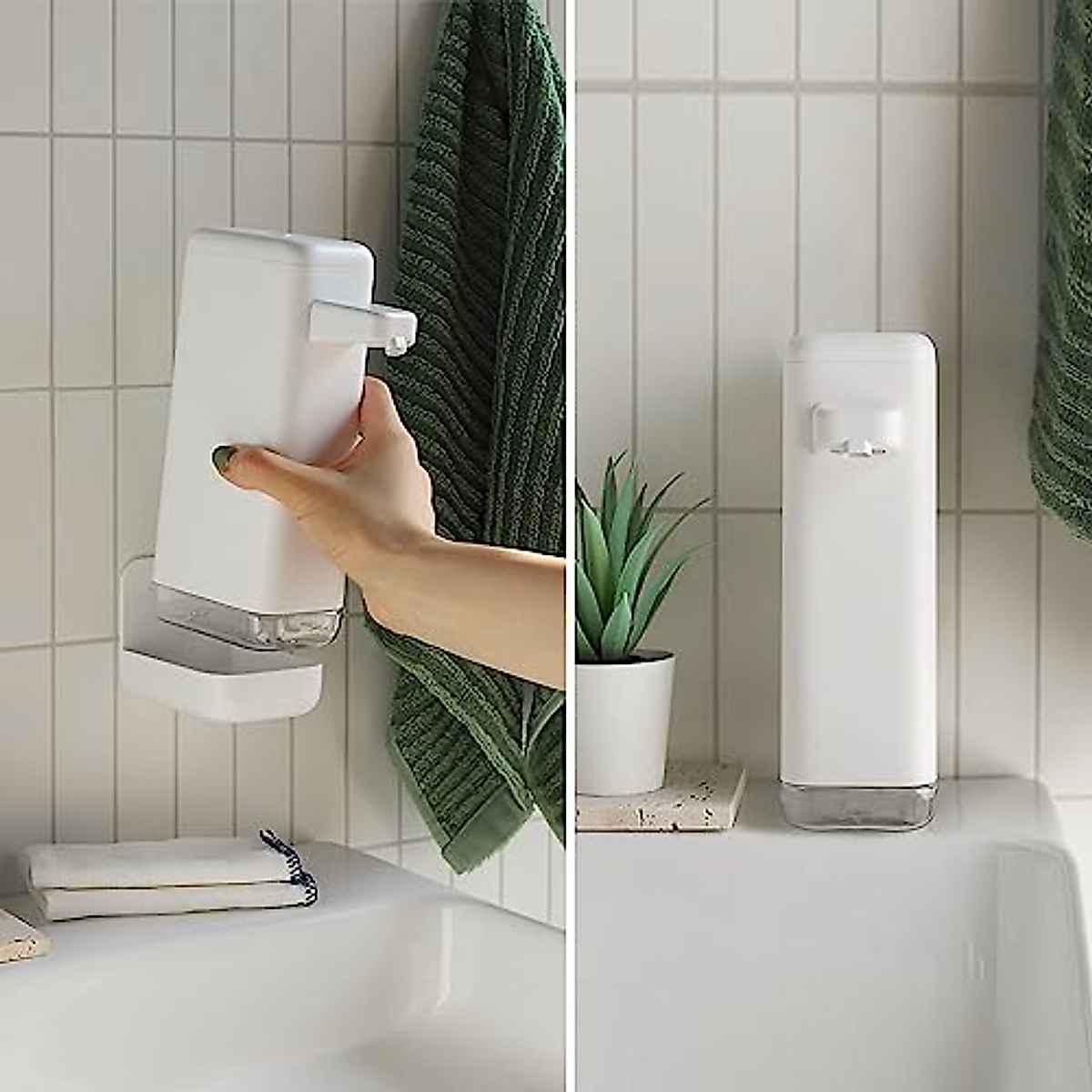 QANYI Automatic Foaming Soap Dispenser, USB Rechargeable Auto Sensor 3 Gear Foam Adjustable, 13.5oz/400ML PETG+ABS Wall Mount Soap Dispenser, Touchless Hand & Dish Soap Pump for Bathroom, Kitchen