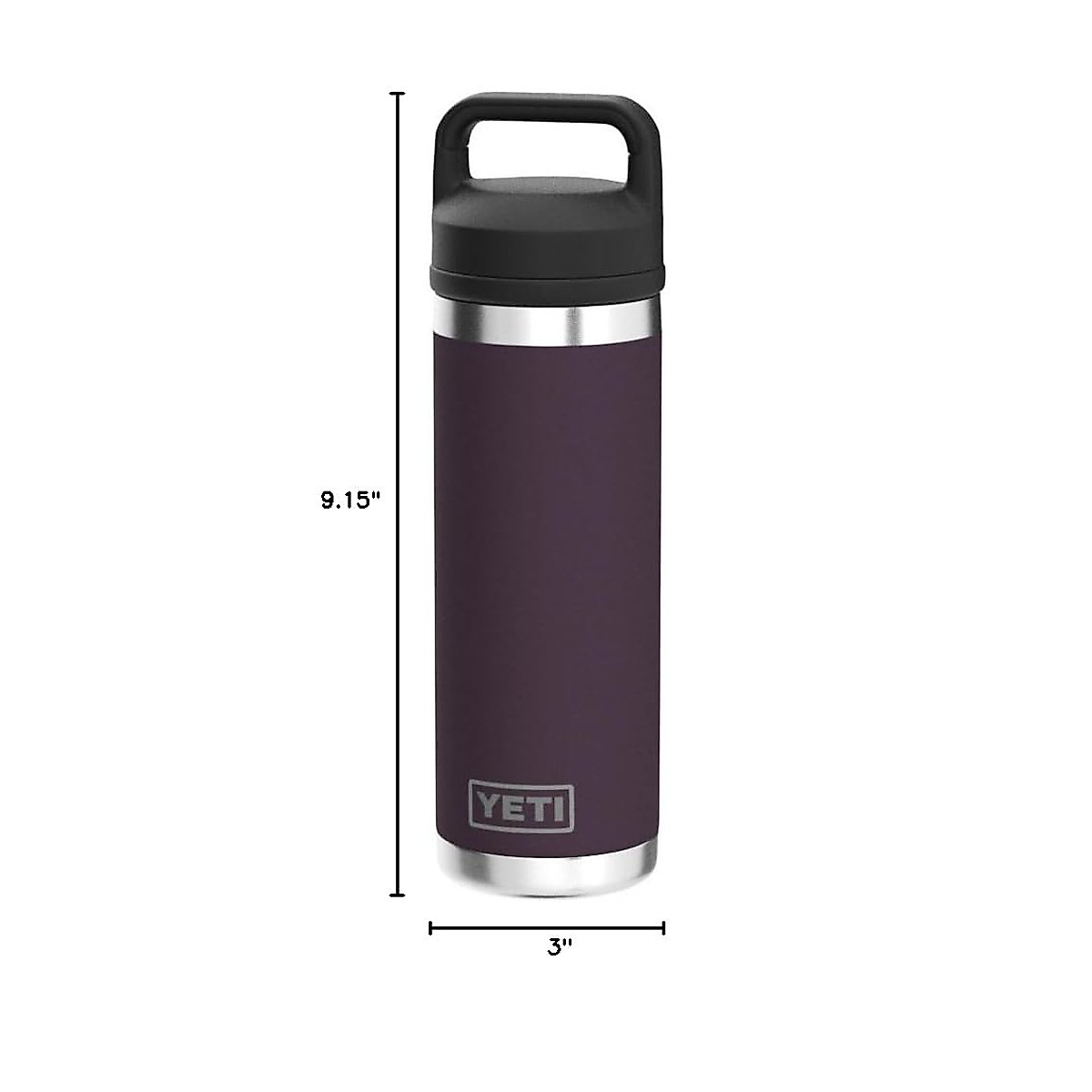 YETI Rambler 18 oz Bottle, Vacuum Insulated, Stainless Steel with Chug Cap, Nordic Purple