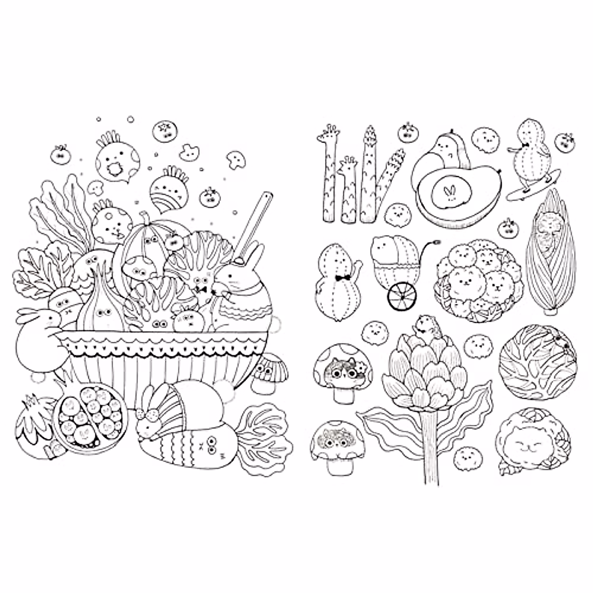 A Million Kawaii Cuties: The Sweetest Things to Color (A Million Creatures to Color)