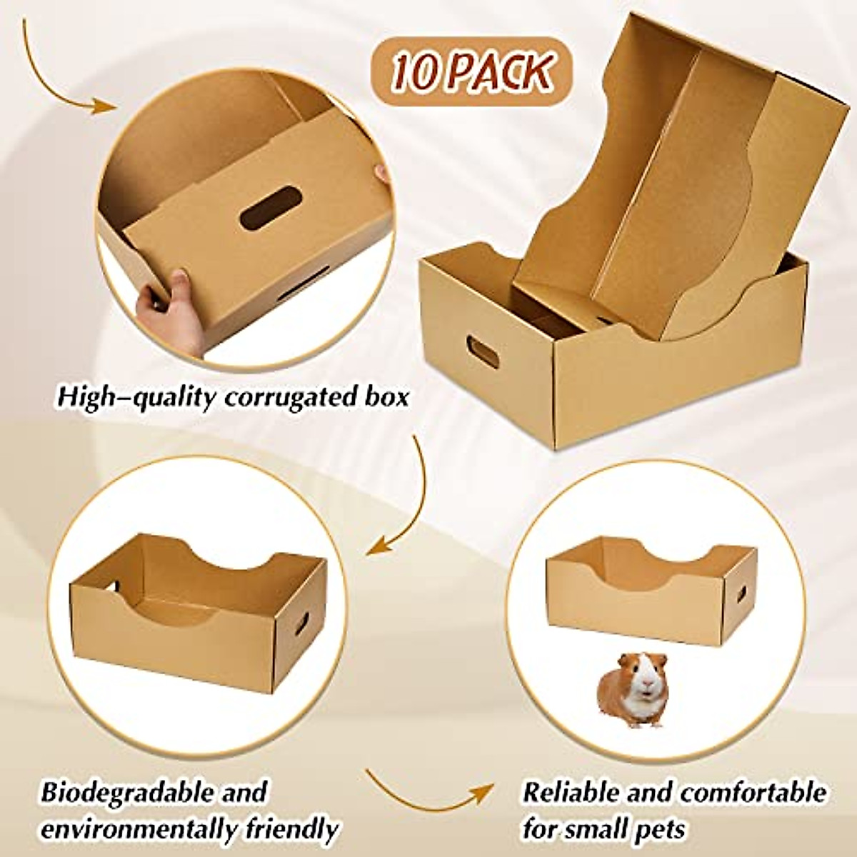 10 Pcs Disposable Litter Box for Cats Kitty Box Small Disposable Paper Cat Litter Trays Cardboard Litter Tray for Cats Small Pets Liner Animals Home Indoor Outdoor, 15.7 x 11.8 x 5.9 Inch