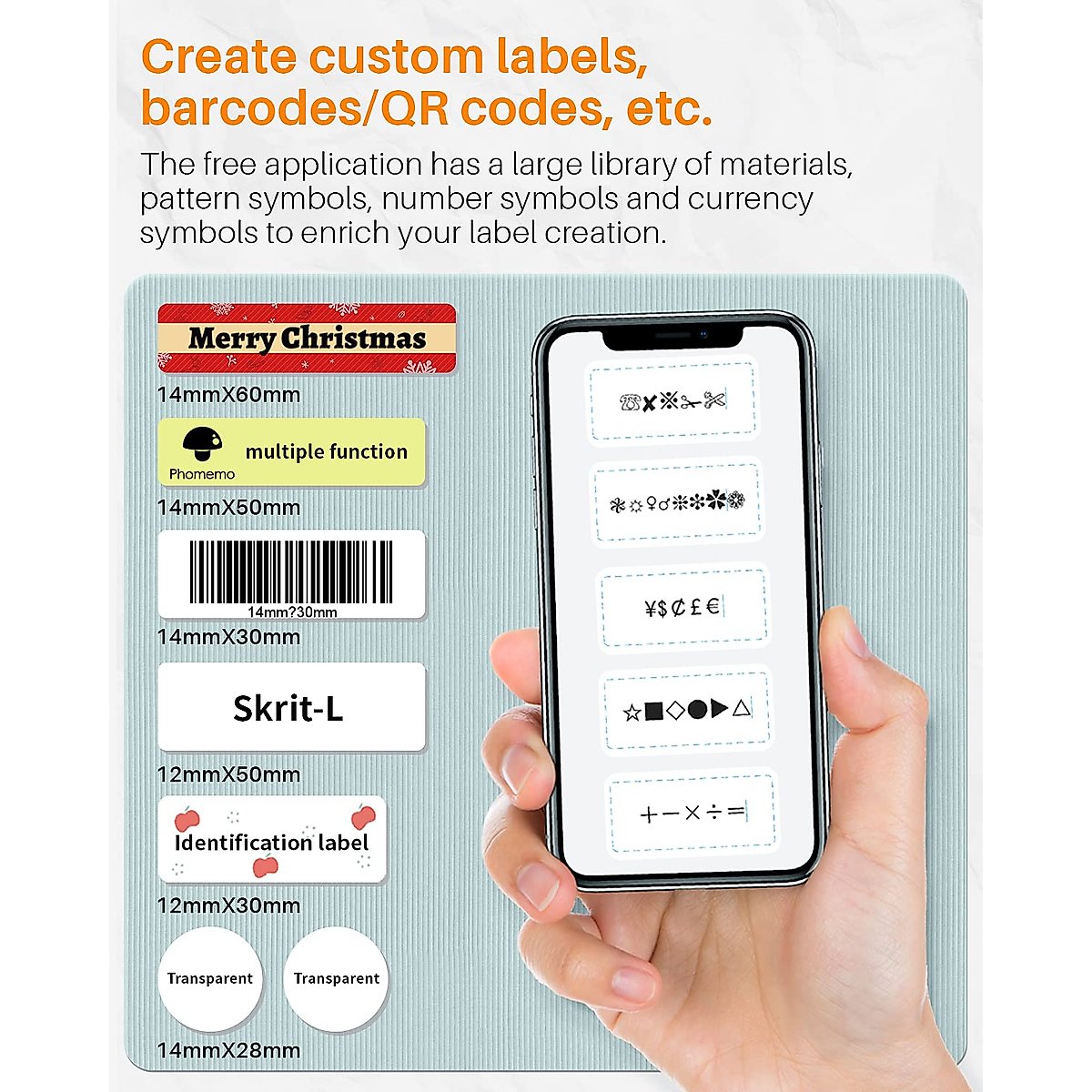 Memoqueen D30 Label Maker-Bluetooth thermal Mini Label Printer-Portable label Maker Machine with tape,Labeler Compatible with Phomemo D30 iOS&Android, Easy to Use for home office organization,Green