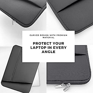 TEDNETGO Laptop Case, 15.6 inch Laptop Sleeve, Durable 15 inch HP Laptop Bag, Lenovo Computer Briefcase Carrying Cover Case 16 inch Neoprene Bag with Pockets for Dell Asus Gifts for Women Men, Grey