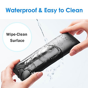 SANWA Gel Mouse Wrist Rest, PU Leather Ergonomic Wrist Support for Mouse, Pain Relief Wrist Cushion, Non-Slip Wrist Pillow for Computer, Laptop, Office, Gaming, Black, 6.7x2.7x0.75 inch