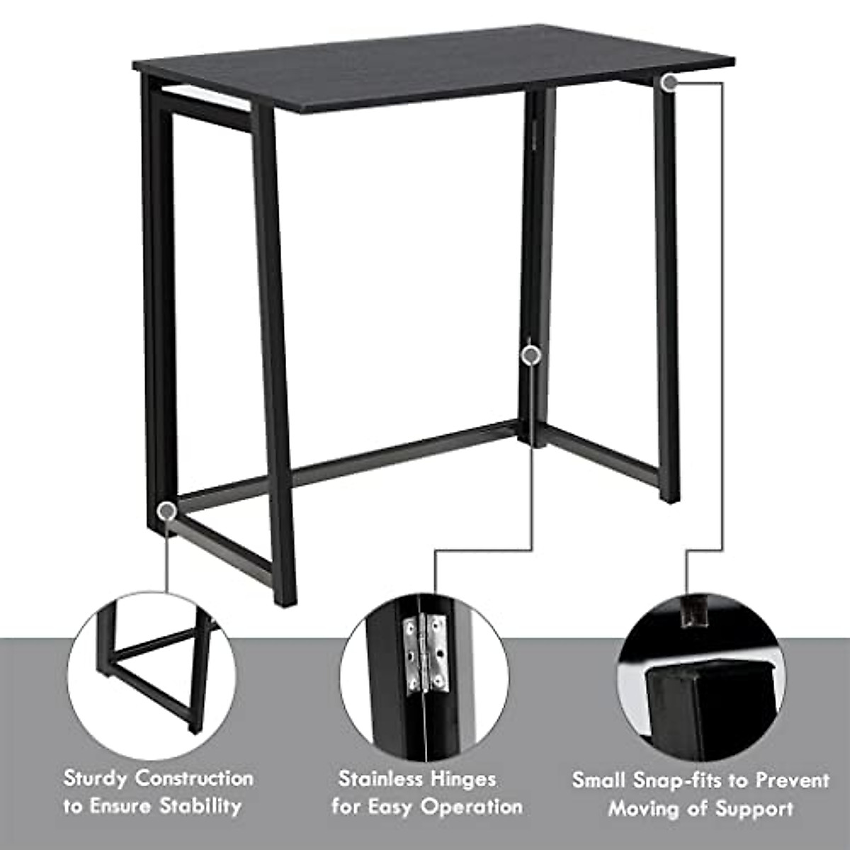 CZDYUF Foldable Metal Frame Computer Desk Home Office Laptop Desk Desk Study Desk Black