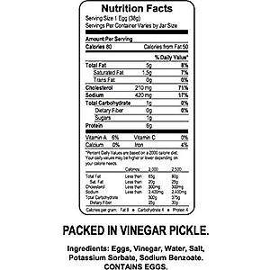 Herb's Pickled Eggs 67 oz Gallon size plastic jar Packed In Vinegar