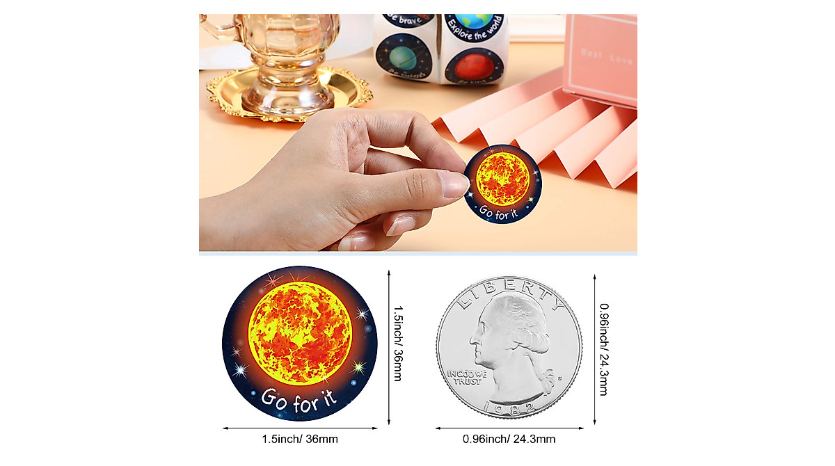 Zonon Solar System Stickers - 500 Realistic Space Decor Items