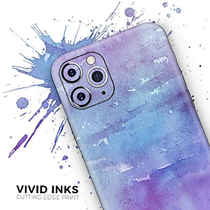 Design Skinz Blotted Purple 896 Absorbed Watercolor Texture - DesignSkinz Protective Vinyl Decal Wrap Skin Cover Compatible with The Apple iPhone X (Full-Body, Screen Trim &amp; Back Glass Skin)