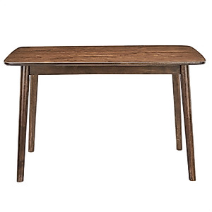 CangLong Mid-Century Home Kitchen Table Desk with Solid Legs for Dining Room, set of 1, Espresso