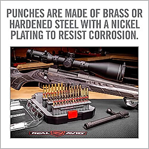 Real Avid Punch Set, Gunsmithing Tool Kit with Roll Pin Punch Set, Flat Tip Metal Punch Set, Brass Punch Set and Gunsmithing Tools: Pin Starter Tool, Finishing Non Marring Punch and Staking Punch Tool