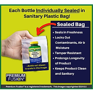 Calcium Magnesium & Zinc Plus - Vitamin D3 Coated Caplets | 250 Caplets | Spring Valley - Healthy Bones, Teeth, Nerve, Muscle, Heart & Immune Function + Vitamin Pouch and Guide to Supplements