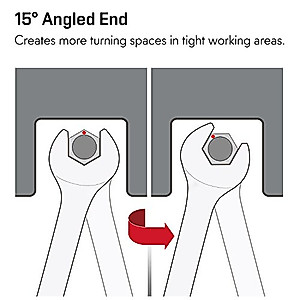 Max Torque 15-Piece Premium Combination Wrench Set, Chrome Vanadium Steel, Long Pattern Design | Include Metric Sizes 8, 9, 10, 11, 12, 13, 14, 15, 16, 17, 18, 19, 20, 21, 22mm with Storage Rack