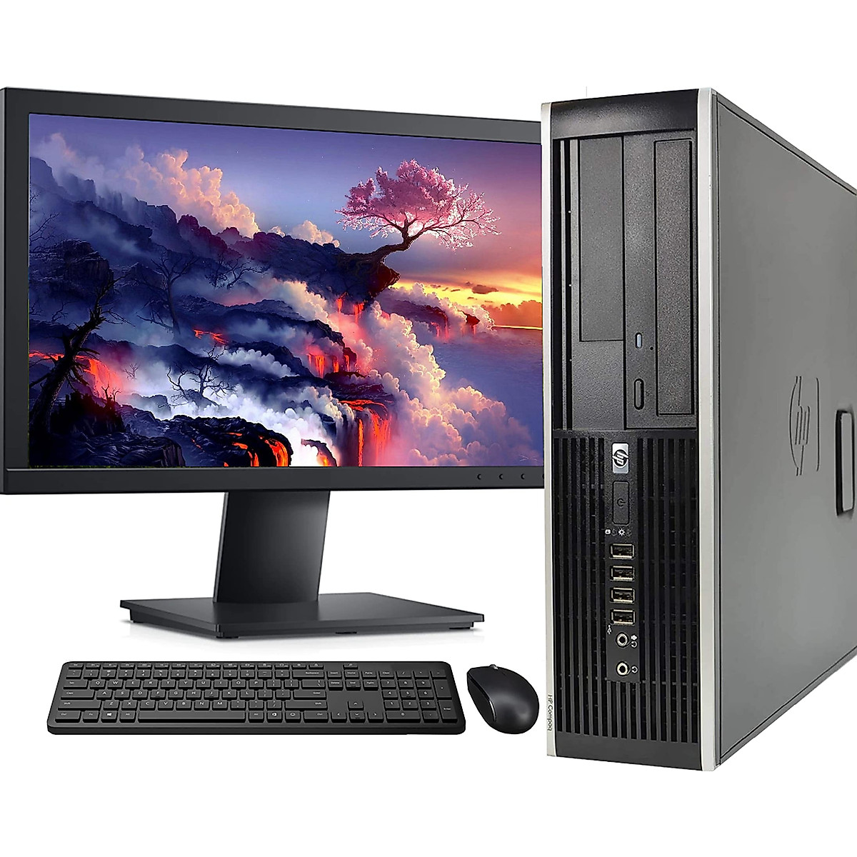 HP Elite SFF Desktop Computer PC, Intel Core i7 3.4GHZ Processor, 16GB Ram, 256GB M.2 SSD, WiFi & Bluetooth, Wireless Keyboard and Mouse, 24 Inch FHD LED Monitor, Windows 10 (Renewed)