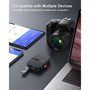 Wireless SD Card Reader for iPhone iPad: NewQ Filehub External Memory Card Reader Adapter Transfer Files from Camera SD & Micro SD to SSD & USB Drive Compatible with Phone | Computer | MacBook