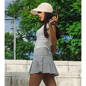 Durio Wide Brim Summer Beach Hats for Women 2024 UPF 50+ Sun Hat 2 in 1 Visors for Women Foldable Zip-Off Visor with Wind Strap Packable Womens Sun Hat Safari Fishing Gardening Beige One Size