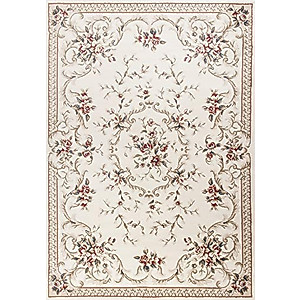 New Home Classic Floral 7'10 x 9'10 Area Rug in Ivory