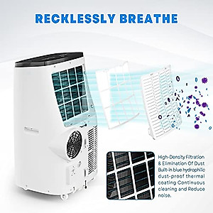 GAOMON 14,000 BTU Portable Air Conditioner, 3-in-1 Portable AC Unit with Fan & Dehumidifier Cools up to 700 sq. ft, Room Air Conditioner with 24 Hour Timer & Remote Control, Window Mount Kit