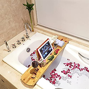 SDGH Tray Bathtub Spa Storage Rack Storage Rack Wine Book Tablet Phone Rack Bath Rack Tray