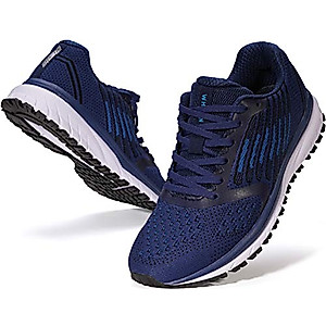 Joomra Mens Tennis Shoes Arch Support Trail Running Sneakers Navy Blue Size 9.5 Lace Cushion Man Jogger Runner Comfortable Walking Jogging Sport Footwear 43