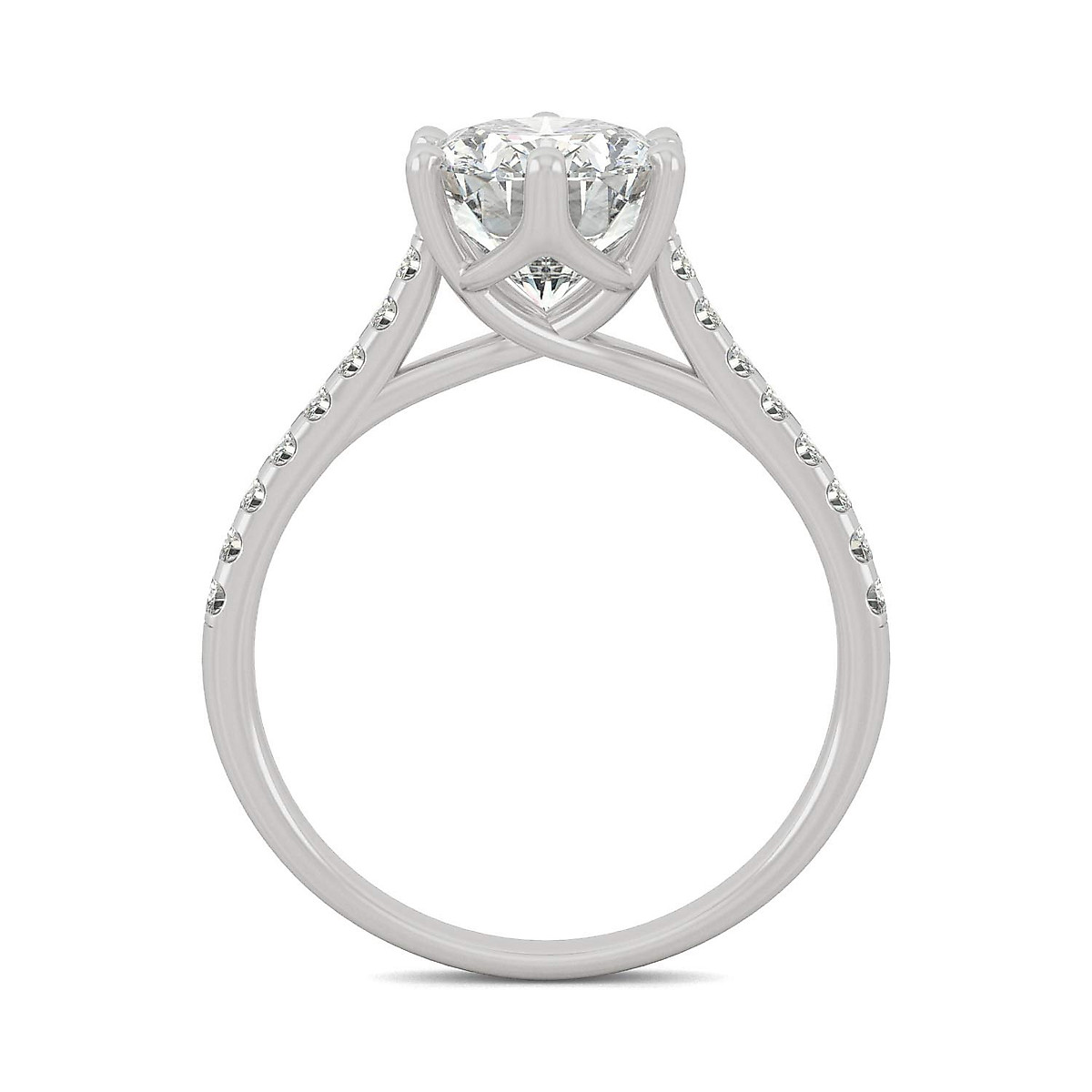 14K White Gold Moissanite by Charles & Colvard 10x8mm Oval Engagement Ring-size 8.5 3.24cttw DEW