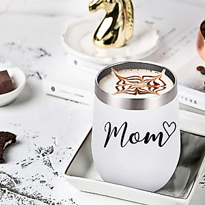 Mom and Dad Wine Tumbler Set, Funny Christmas Gifts for New Parents New Pregnancy New Dad New Mom Anniversary Birthday, Stainless Steel Insulated Wine Tumbler with Lid(12oz, Black and White)