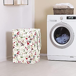 Inhomer Christmas Background Large Laundry Hamper Waterproof Collapsible Clothes Hamper Basket for Clothing Toy Organizer, Home Decor for Bedroom Bathroom
