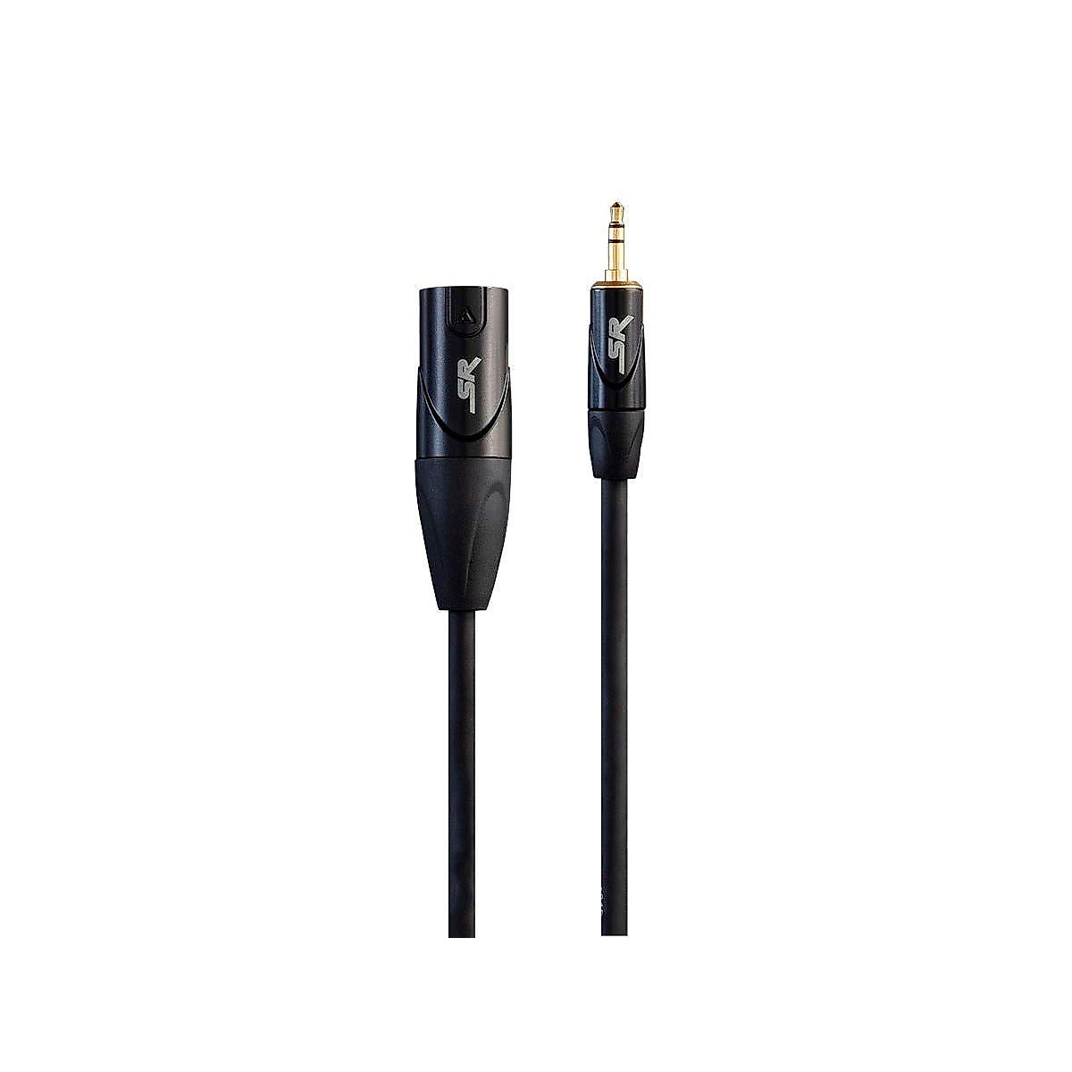 Monoprice XLR Male to 1/8in TRS Male Connector - 6 Feet - Black, Heavy Gauge 24AWG On Tour Cables, Gold Plated Connectors - Stage Right Series