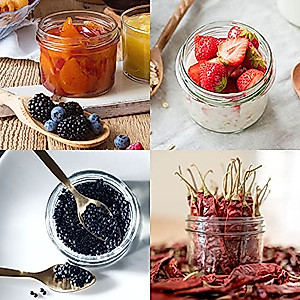 EkkoVla 40 Pack 4 oz Glass Jars with Black Lids, Regular Mouth Mini Mason Jar, Canning Jars for Baby Food, Honey, Jam, Jelly, Wedding Favor, Shower Favor, Body Butters, Spice