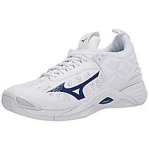 Mizuno 430260.0051.16.1150 Wave Momentum Women's Volleyball Shoe White-Navy (0051) 11 1/2 (1150)