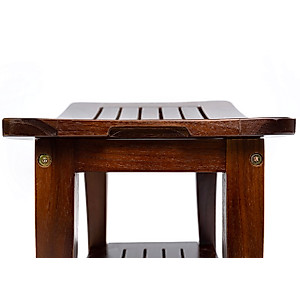 ALATEAK Waterproof Shower Bath Spa Bench Stool with Shelf Storage