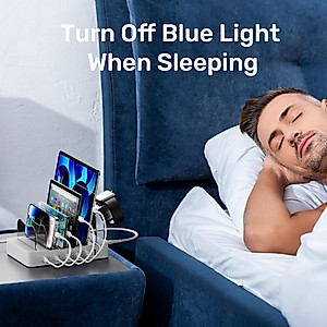 Unitek Multi USB Charging Station - 6 Port USB C Charging Dock with 2 PD 20W, Multiple Devices Charging Station Organizer for iPad, iPhone, iWatch, Samsung, Tablets and More