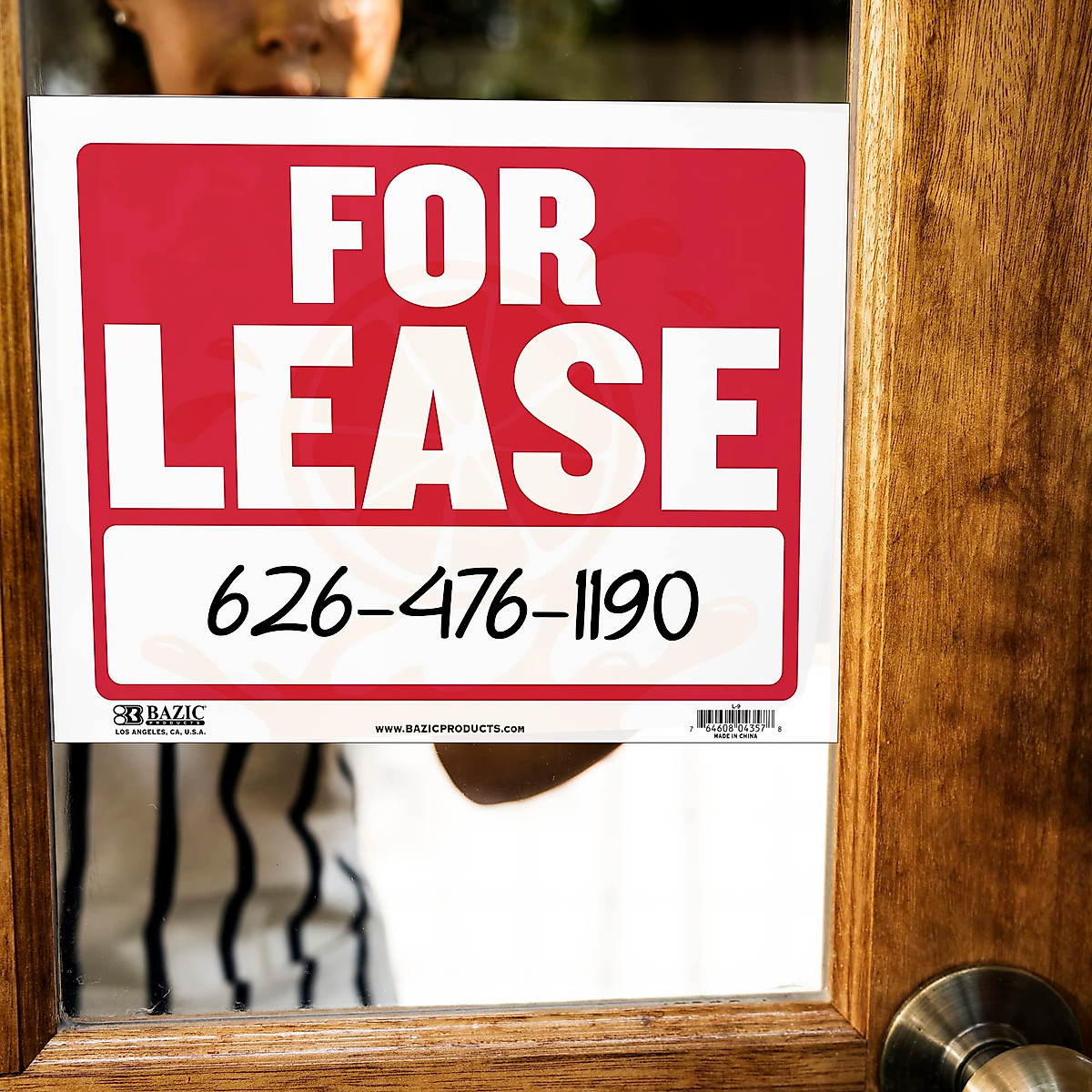 BAZIC For Lease Sign 12"x16", For Rent Rental House Home Apartment Car Auto Store Shops Business Waterproof Indoor Signage, 360-Packs