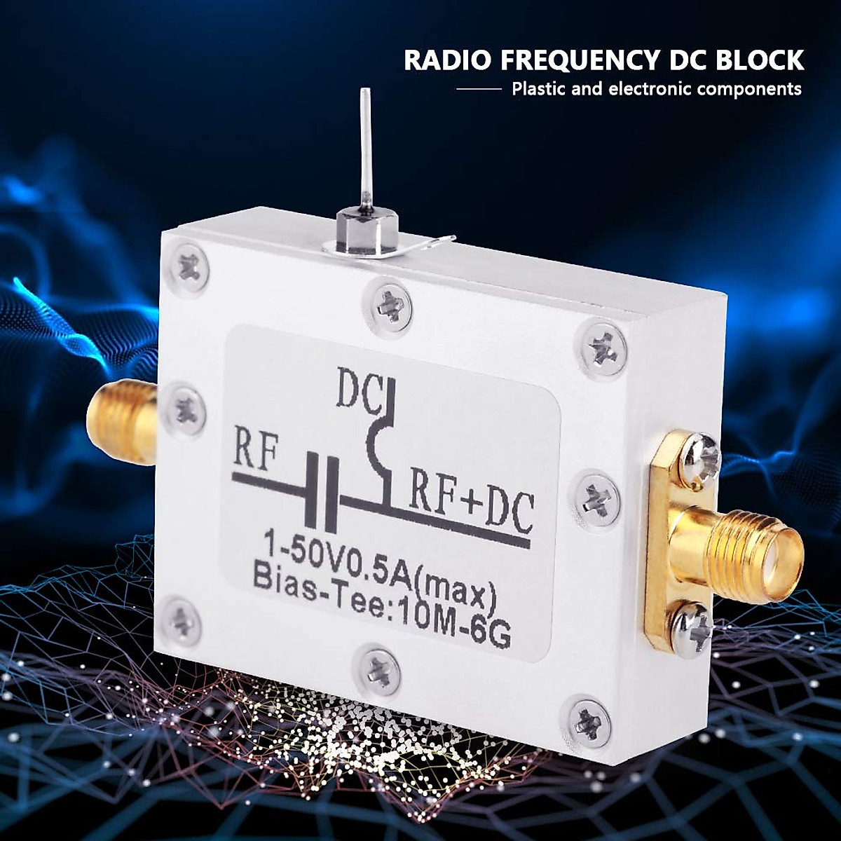 Bias Tee,10MHz-6GHz Bias Tee Broadband Radio Frequency Microwave Coaxial Bias Low Noise Amplifier Module.