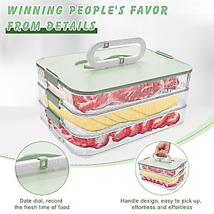 Windspeed Deli Meat Container for Fridge, 3 Layer Bacon Storage Container for Fridge Ham and Deli Meat and Cheese Containers Bacon Storage Container with Tongs