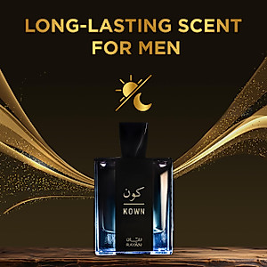 RAYAN Kown Modern Oud Perfume for Men - Long Lasting Arabian Eau De Parfum, 100mL (3.34 Fl oz), Contains Bergamot, Lavender, Cypress, Cardamom, Oud & Cedarwood, Ideal Gift for Him for Ramadan & Eid