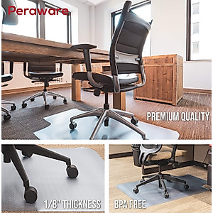 Peraware Heavy Duty Chair Mat for Hardwood Floors – Premium Chair Mat for Hardfloors – 36 x 48-inch Mat for Office Chair – 1/8-inch Thick and Durable – Non-Slip Surface -