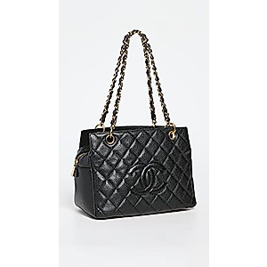 CHANEL Women's Pre-Loved Petit Timeless Tote, Caviar, Black, One Size