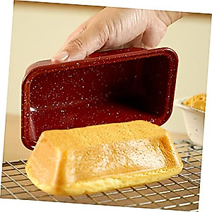 Angoily Loaf Pan 2pcs Toast Mold Bread Mold Loaf Nonstick Bakeware Handle Design Bread Mold Carbon Steel Baking Pan Kitchen Loaf Pan Small Tools Red Non Stick Bread Baking Tools