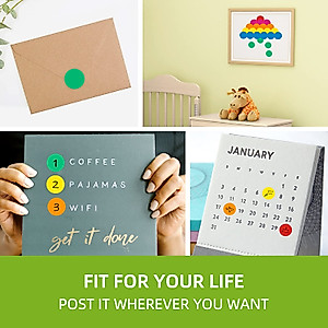Anylabel 3/4" Round Color Coding Circle Dot Labels 3000 PCS Includes Bright Yellow Green Red Pink Orange Blue(6 Rolls,500 Labels/Roll)
