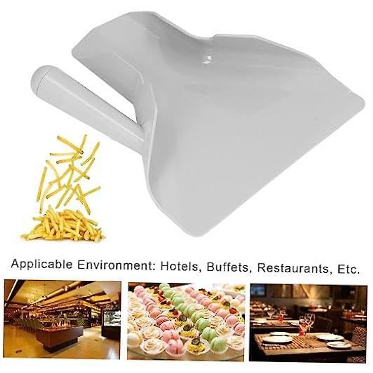 Multi-Purpose Gray Dessert Scoop – French Fry Chip & Ice Candy Bagger for Snacks & Desserts – Commercial Grade with Right Handle for Popcorn – Versatile Kitchen Tool