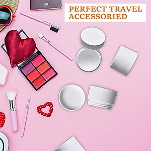 Plastic Containers Akamino White Plastic Lotion Jar with Inner Liners and Dome Lids for Make-up Cosmetic, Creams, Lotions, Refillable Travel Airtight Container Storage (1.25 Oz, 37 ML, 12 PCS)