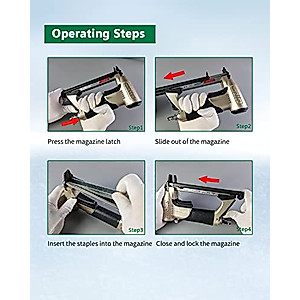 meite MT8016 Pneumatic Upholstery Stapler 21 Gauge 1/2" Crown 1/4" to 5/8" Length Industrial Fine Wire Stapler