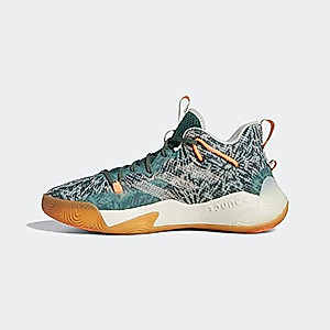 adidas Unisex Harden Stepback 3 Basketball Shoe, Green Oxide/Beam Orange/Off White, 9 US Men