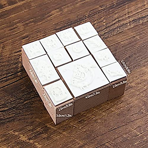 Dizdkizd 12 Pieces The Little Prince Rubber Stamp Set, Celestial Stamps Tiny Wooden Decorative Stamp for Scrapbooking, Journaling, Letters, Arts and Crafts