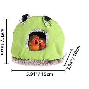 Litewoo Bird Hammock Nest Plush Warm Hanging Tent Pet Parrot Swing Bed Cave Cage for Parakeet Canary Cockatiel Lovebird Hamster Random Color (Small)